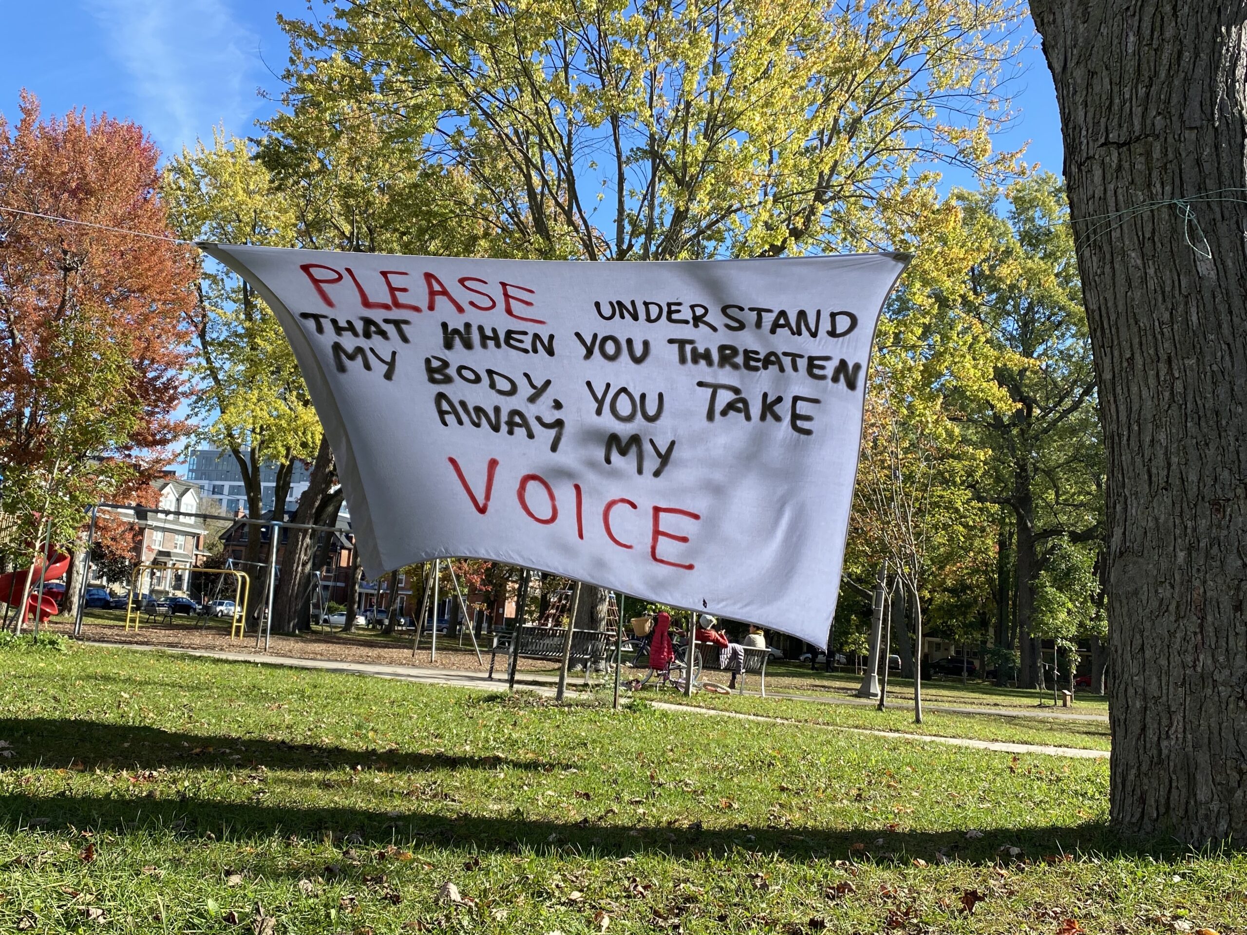 Banners take a stand against misogyny in the University District